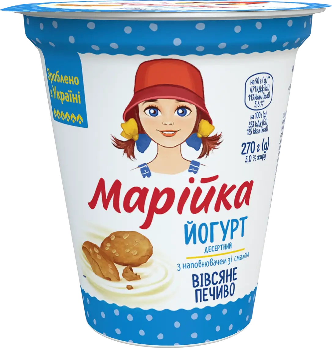 Йогурт Машенька десертный со вкусом овсяного печенья 5% 270 г купить ...