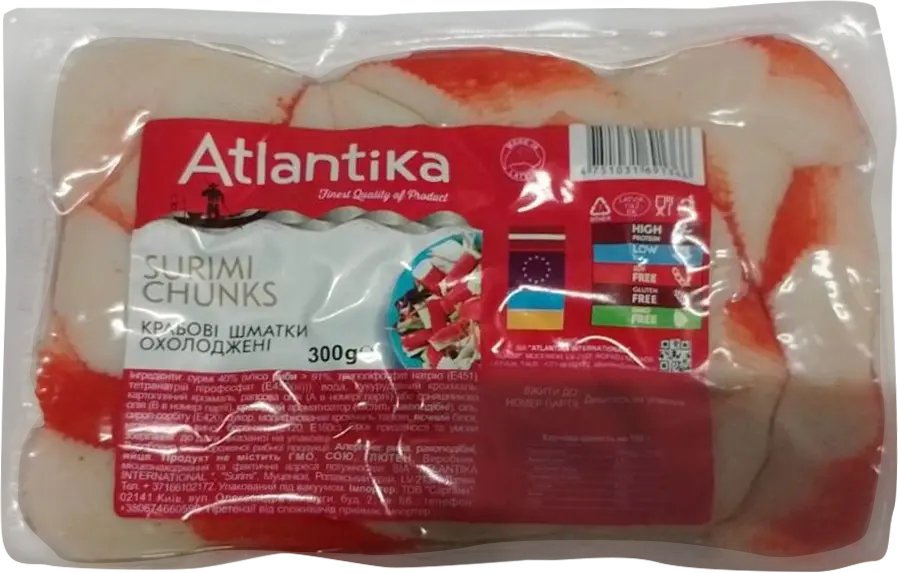 Крабові палички Atlantika охолоджені шматочки 300 г купити онлайн ...