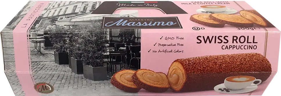 Рулет Maestro Massimo Swiss Roll Cappuccino 300 г купить онлайн ...