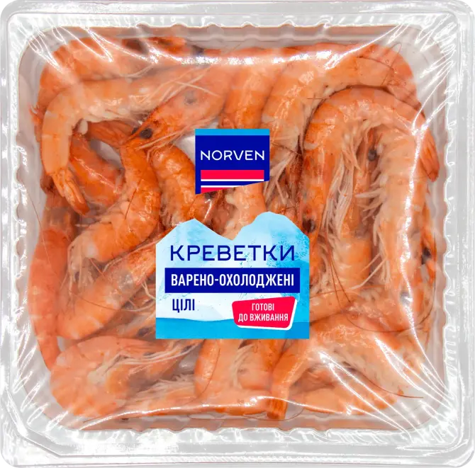 Креветки Norven варені цілі охолоджені 330 г купити онлайн | замовити в ...